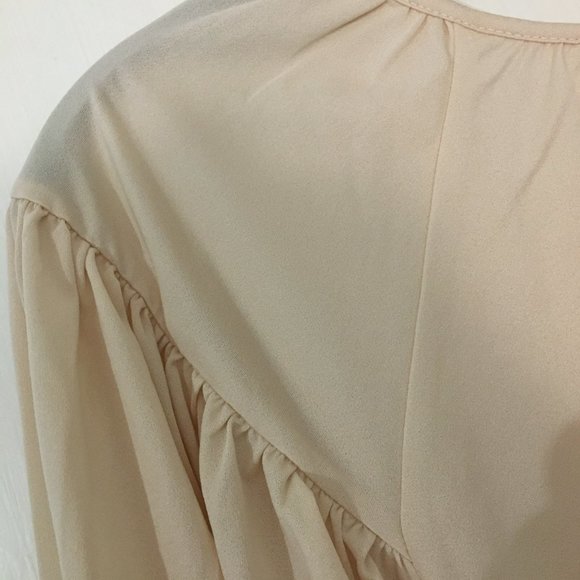 FRENCH PRIVATE LABEL | Tops | Beige Chiffon Dressy Blouse | Poshmark